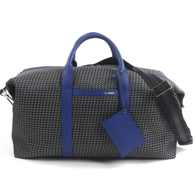 未使用▼ヴァレクストラ V6B02-627-NBRD-RL K-VAL ミディアム トラベルバッグ レザー使 ボストンバッグ ブラック ブルー 定価335500円