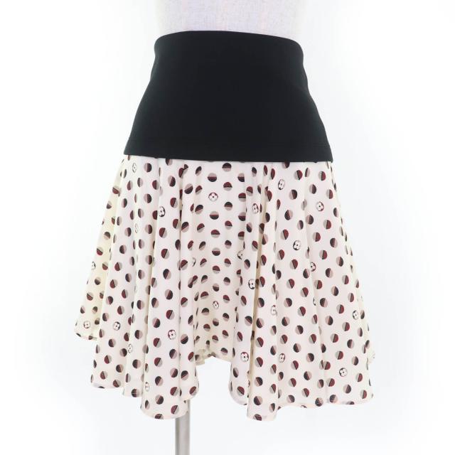 極美品☆LOUIS VUITTON ルイヴィトン 20AW シルク混 モノグラムフラワー フレアスカート ベージュ系 S イタリア製 正規品 レディース