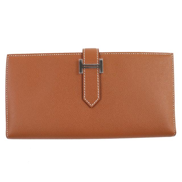 未使用品△HERMES エルメス ベアンスフレ ヴォーマダム ゴールド シルバー金具 Hロゴ ロングウォレット 長財布 W刻印 箱付き フランス製