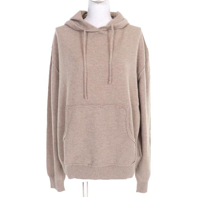 極美品△Maison Margiela メゾンマルジェラ 24SS S51GU0132 ウール カシミヤ混 ニットプルオーバー パーカー ベージュ S 正規品