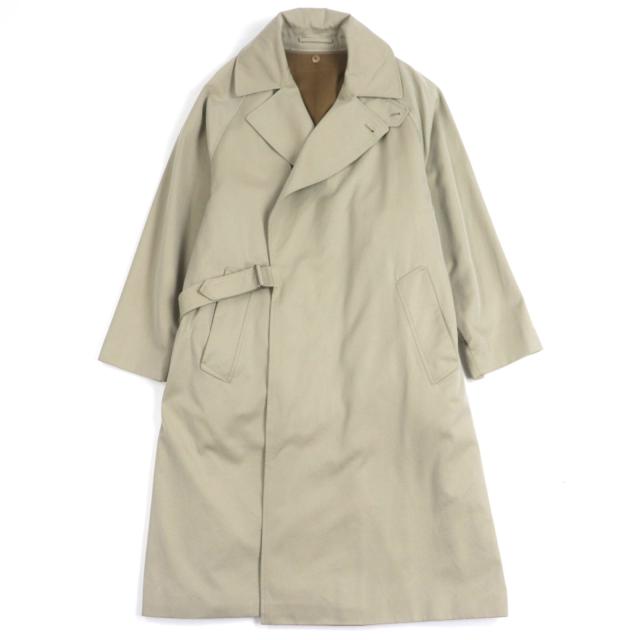 極美品▼COMOLI コモリ S03-04014 ベルト・カシミヤ混ライナー付き 2WAY コットンギャバ タイロッケン コート ライトカーキ 1　メンズ