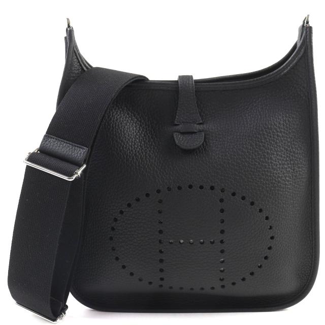 未使用品△HERMES エルメス エブリン3 PM トリヨンクレマンス シルバー金具 ショルダーバッグ ブラック K刻印 箱・保存袋付き フランス製