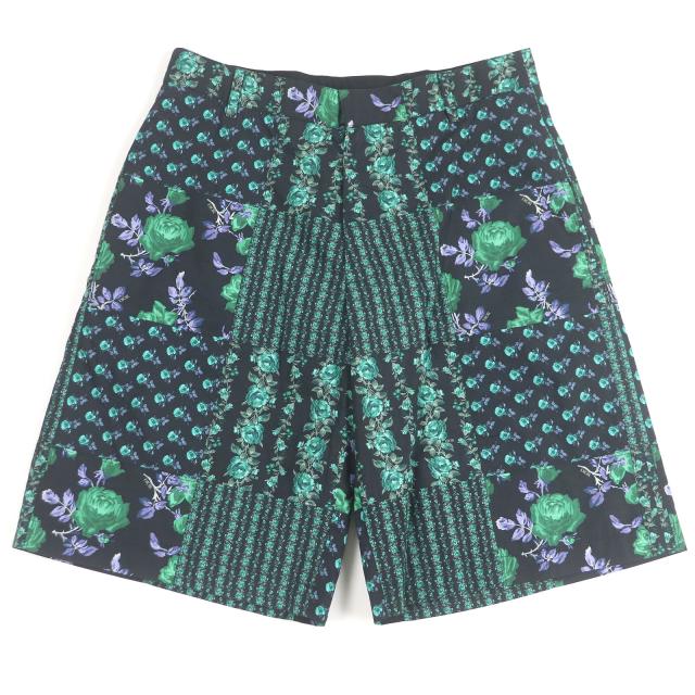極美品□DIOR ディオール オム 22AW 293C170A5680 バラ 総柄 ハーフパンツ ショートパンツ ブラック 46 イタリア製 正規品 メンズ
