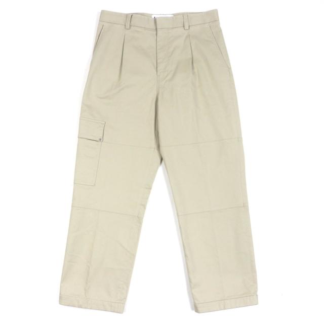 極美品▼LOEWE ロエベ 22AW H526Y04WB5 アナグラムレザーパッチ付き カーゴトラウザー チノパンツ ベージュ 48 イタリア製 正規品 メンズ