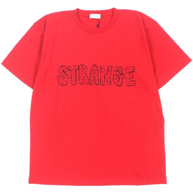 未使用品▼CELINE セリーヌ 2X826501F STRANGEプリント クルーネック ショートスリーブ 半袖Ｔシャツ レッド XS 伊製 正規品 メンズ