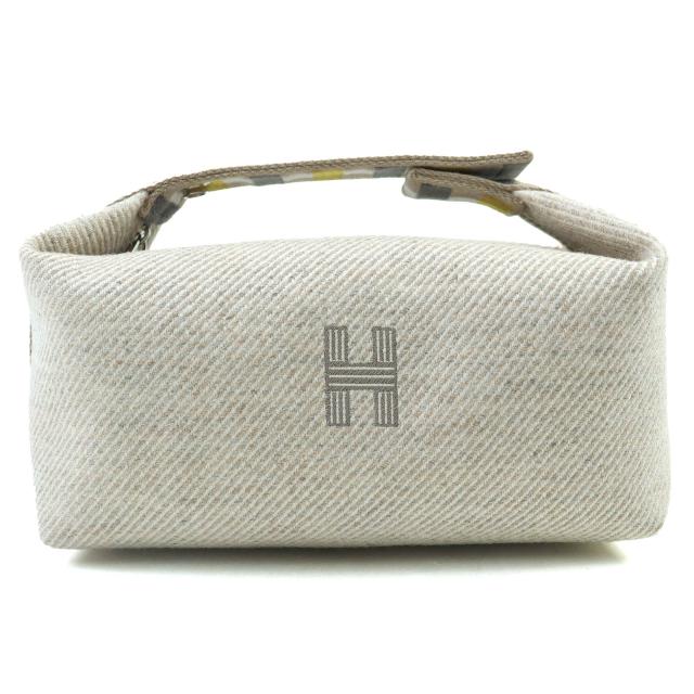 未使用品△HERMES エルメス ブリッド ア ブラック PM オ カレ ウール100% セーグル シルバー金具 セリエボタン ハンドバッグ ポーチ 仏製