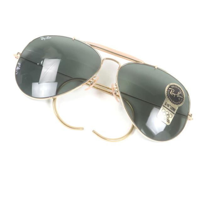 未使用品□Ray-Ban レイバン ヴィンテージ デッドストック ボシュロム社製 サングラス ゴールド 62□14 デモレンズ ケース付き USA製
