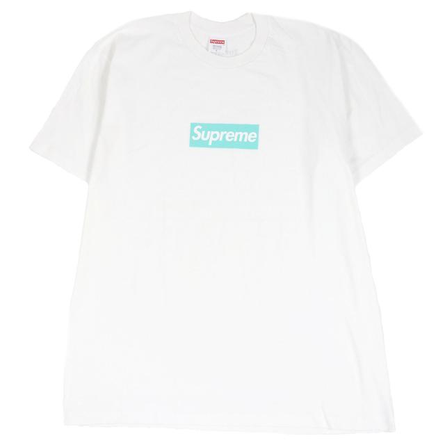 極美品□Tiffany&Co. Supreme ティファニー シュプリーム 21AW Box Logo Tee ボックスロゴ 半袖Ｔシャツ ホワイト L USA製 正規品 メンズ