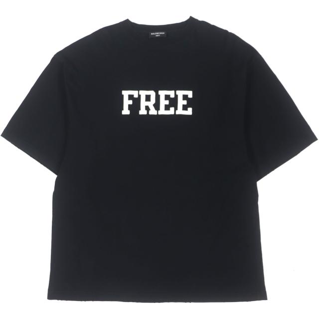 美品▼BALENCIAGA バレンシアガ 661715 UNIFIT FREE ダメージ加工 クルーネック オーバーサイズ ショートスリーブ 半袖Ｔシャツ S 正規品