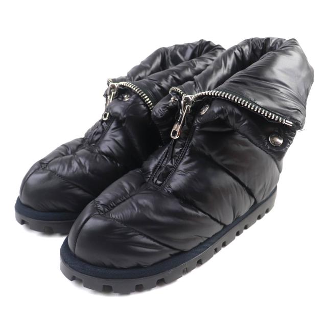 未使用品★MIUMIU ミュウミュウ 5U599D NERO フロントZIP パディングブーツ ショートブーツ 36.5 保存袋付き イタリア製 レディース