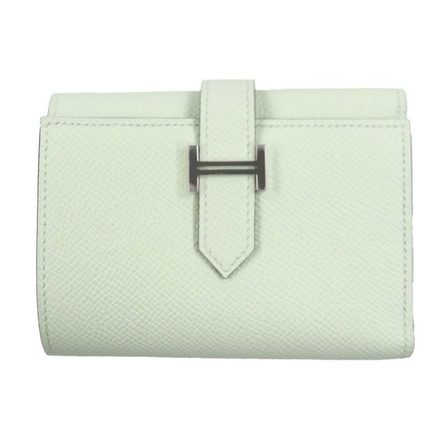 未使用品▼HERMES エルメス べアン コンビネ ヴェルソ ヴォーエプソン 2024年購入品 三つ折り財布 ヴェールフィズ ヴェールユッカ W刻印