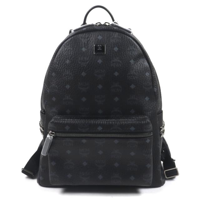 未使用品▼MCM エム・シー・エム MMK 6SVE38 STARK スターク ヴィセトス キャンバス レザー バックパック リュック・デイパック メンズ