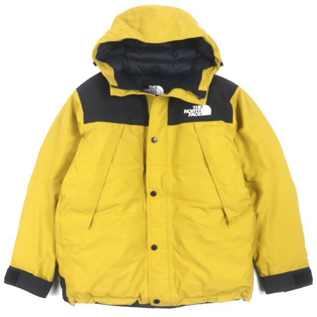 美品▼THE NORTH FACE ザ・ノースフェイス ND92237 MOUNTAIN DOWN JACKET GORE-TEX ロゴ刺繍 フーデッド ZIP ダウンジャケット M 正規品