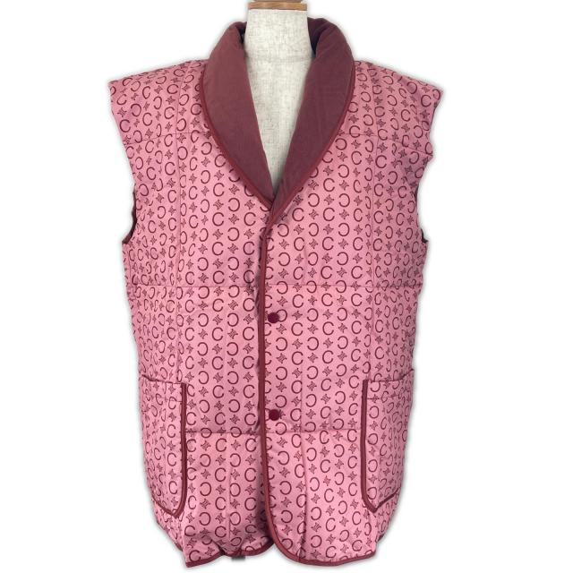 未使用品▲CELINE セリーヌ SAF1553736 コットン100％ トリオンフ スリーパー ダウンベスト ピンク M~L 箱付き 日本製 正規品