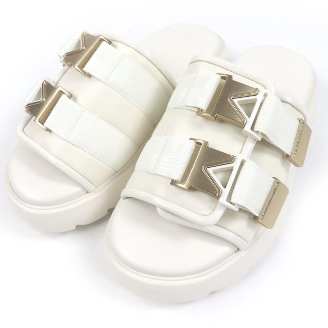 未使用品□BOTTEGAVENETA ボッテガヴェネタ 690097 FLASH フラッシュ ボリューム スライドサンダル アイボリー 41 保存袋付き イタリア製