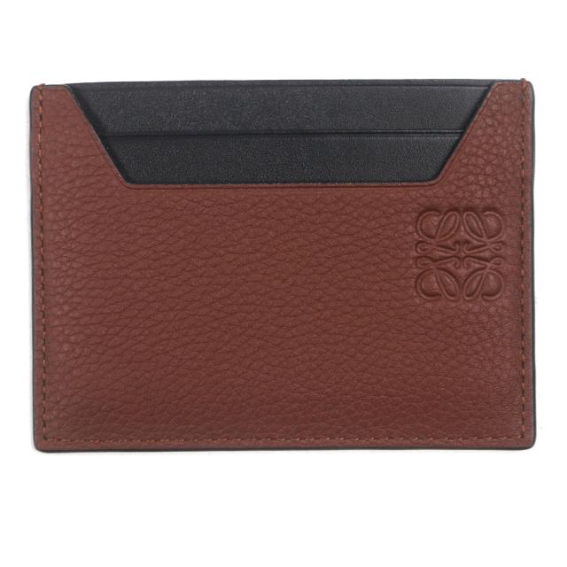 未使用品▼LOEWE ロエベ C660R94X01 レザー アナグラム プレーン カードホルダー カードケース ブラウン ブラック 箱・保存袋付 メンズ