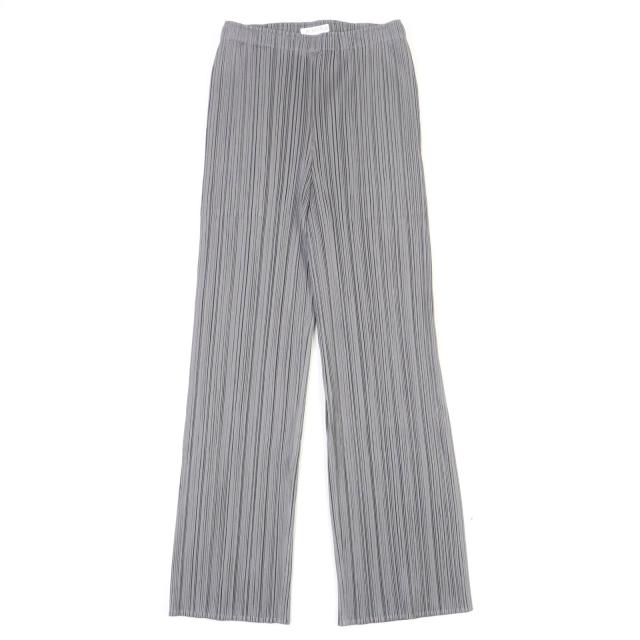 極美品☆PLEATS PLEASE プリーツプリーズ イッセイミヤケ PP55-JF111 パンツ ボトムス グレー 0 日本製 正規品 レディース