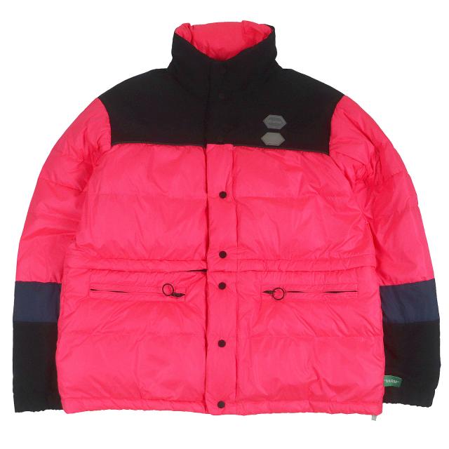 美品□OFF-WHITE オフホワイト 19AW OMED013R19C02021 Bicolor Puffer Jacket ダウンジャケット ネオンピンク M 正規品 メンズオススメ
