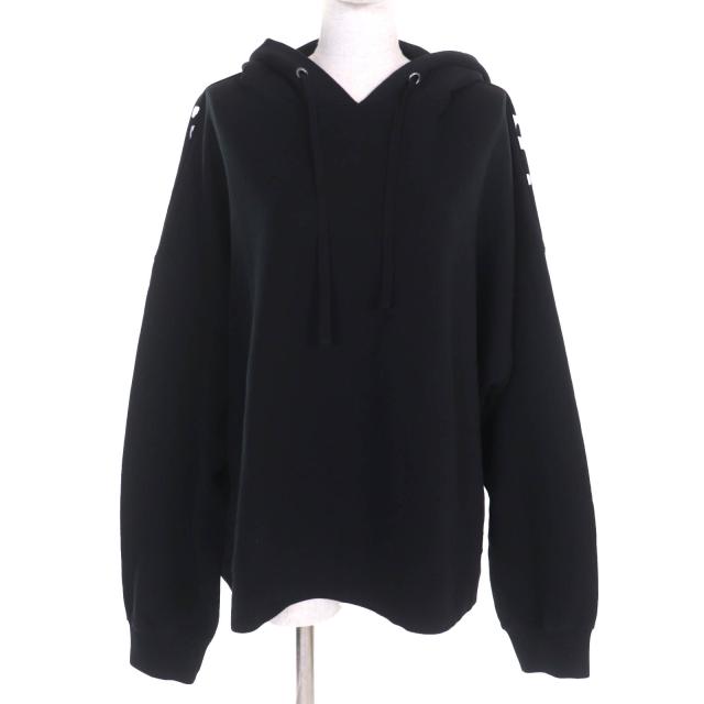 美品△Maison Margiela メゾンマルジェラ 18AW S29GU0021 コットン100％ AIDSチャリティープリント プルオーバー パーカー 黒 M 正規品