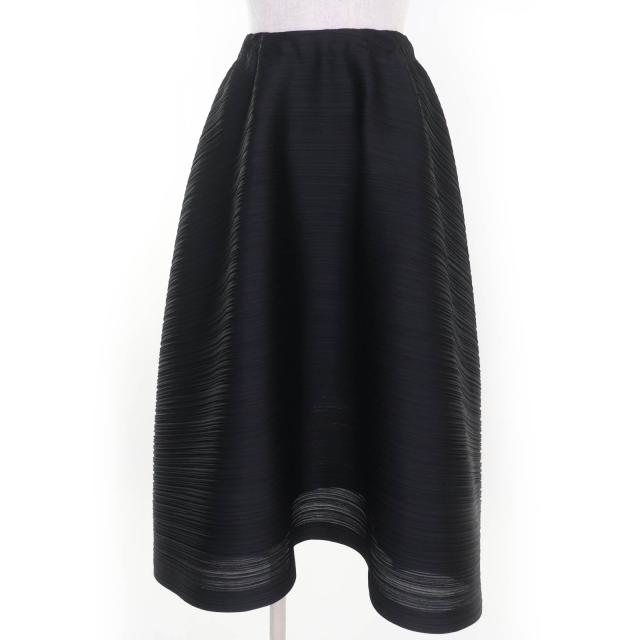 極美品☆PLEATS PLEASE プリーツプリーズ イッセイミヤケ PP11-JG121 変形スカート フレアスカート ブラック 1 日本製 正規品 レディース
