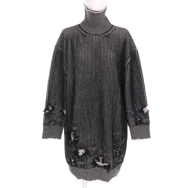 未使用品△MM6 Maison Margiela エムエムシックス メゾンマルジェラ 24AW S62DA0031 Oversize Mini Wool Dress ワンピース 黒 S 正規品