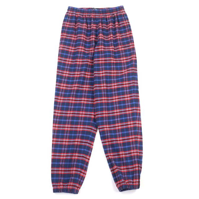 【ドンドン見直し】美品○BALENCIAGA バレンシアガ 508491 CHECK FLANNEL PANT ロゴ刺繍 裾ジップ チェックイージーパンツ XS 正規品