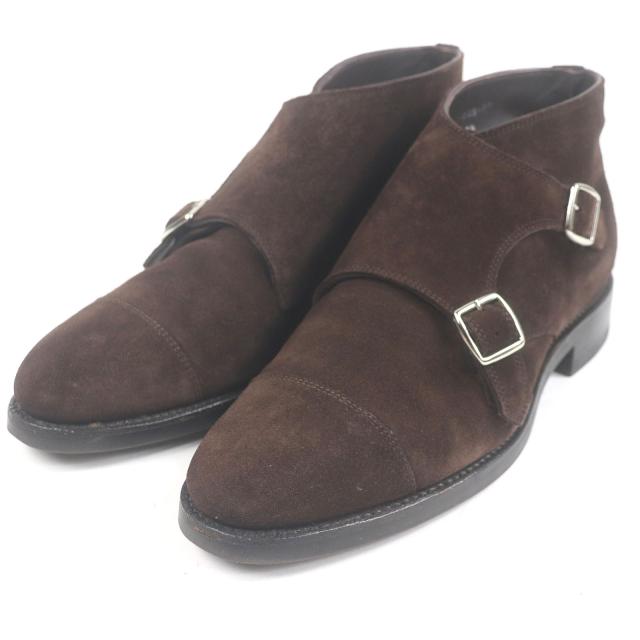 【ドンドン見直し】美品□三陽山長 サンヨウヤマチョウ スウェードレザー キャップトゥ ダブルモンクストラップ チャッカーブーツ 6.5