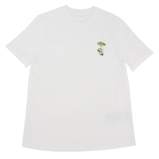 未使用品▲JIL SANDER+ ジルサンダープラス J40GC0127 コットン100％ マッシュルーム刺? 半袖Ｔシャツ ホワイト カットソー S 正規品
