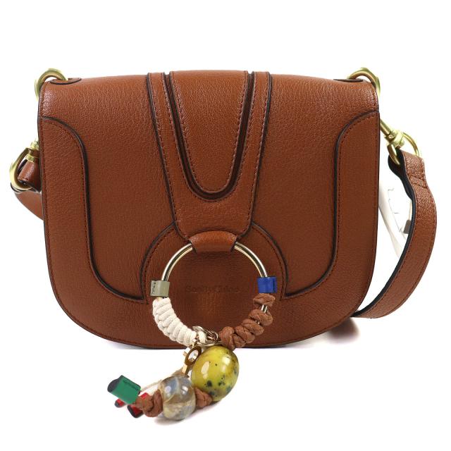 極美品△SEE BY CHLOE シーバイクロエ CHS23SS896C72242 HANA SMALL ハナ レザー クロスボディバッグ ショルダーバッグ ブラウン 袋付き