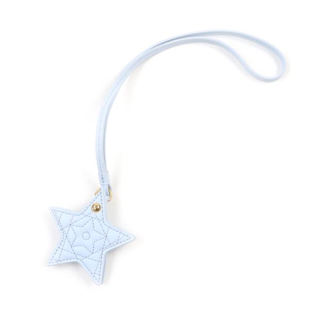 未使用品★Christian Dior クリスチャンディオール 25SS V1577WOMLM スターミラー付 ロゴ入り レザー バッグチャーム 箱・保存袋付