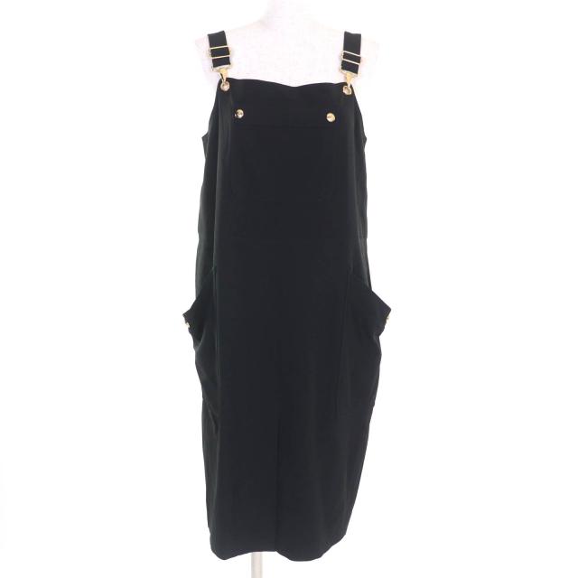 未使用品★CELINE セリーヌ 2R68G865C トリオンフ ビスコースサブレ ワークウェアドレス ワンピース ブラック 40 正規品 レディース