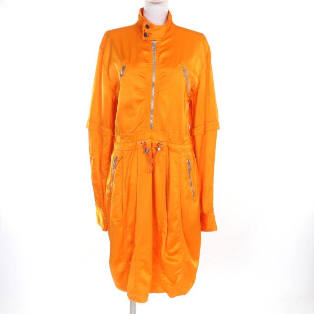 極美品★BOTTEGAVENETA ボッテガヴェネタ 2021年製 682062 ウエストドローストリング付 フルイドサテン ユーティリティドレス 36 正規品