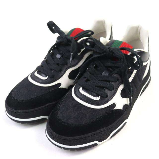 未使用品◇GUCCI グッチ 24AW 807057 リウェブ GGキャンバス シェリーライン スニーカー 黒 39.5 箱・保存袋付き レディース メンズ可◎