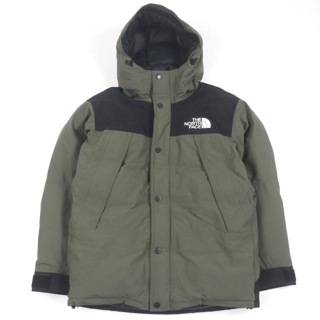 美品□THE NORTH FACE ザ・ノースフェイス ND91930 Mountain Down Jacket GORE-TEX フーデッド ダウンジャケット カーキ S 正規品 メンズ