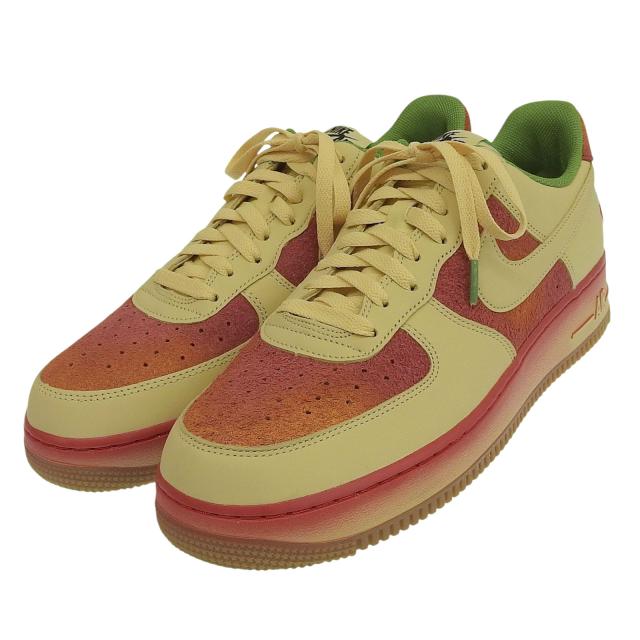 未使用品▲NIKE ナイキ DZ4493-700 AIR FORCE1 チリペッパーデザイン レザーローカットスニーカー イエロー オレンジ グリーン 28.5 箱付