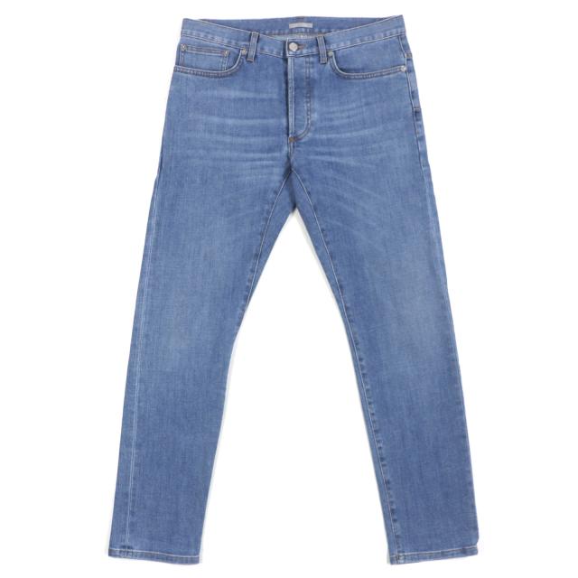 【ドンドン見直し】美品▼DIOR ディオール オム 193DS10K349X SLIM ボタンフライ レザーパッチ付 デニムパンツ ブルー 29 正規品 メンズ
