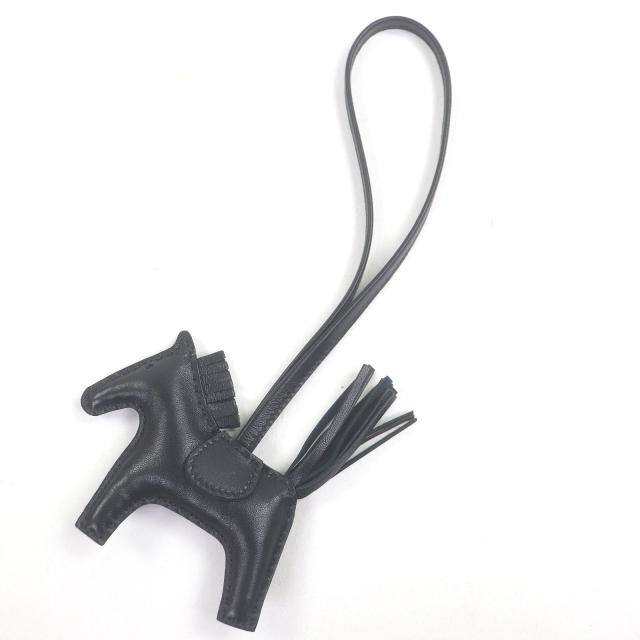 極美品□HERMES エルメス ロデオチャーム PM アニョーミロ スイフト バッグチャーム ソーブラック U刻印 箱付き フランス製 メンズ