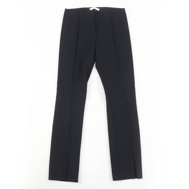 美品☆THE ROW ザロウ AF426 裾カットデザイン ストレッチ スリム パンツ ブラック XS 英国製 正規品 レディース