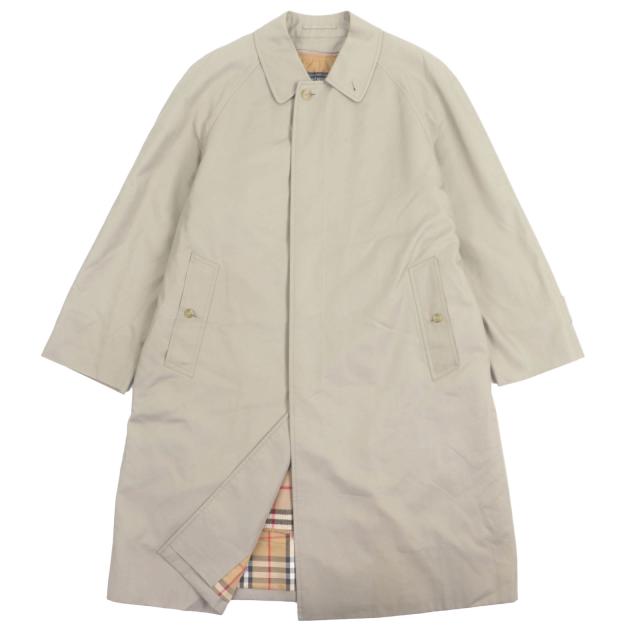 良品▼Burberrys バーバリー ヴィンテージ ウール100%ライナー付き 裏ノバチェック柄 ステンカラーコート 92-170-5(Lサイズ相当) 正規品
