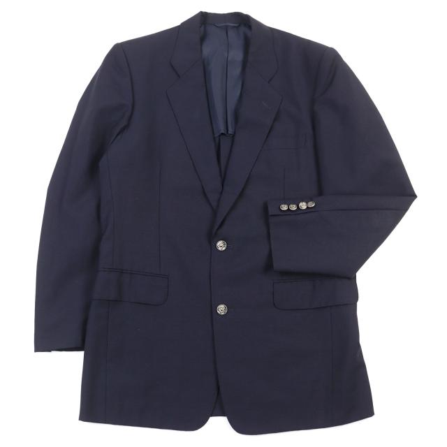 美品○Christian Dior MONSIEUR  クリスチャンディオールムッシュ ヴィンテージ ウール モヘア混 ロゴボタン 紺ブレザー 96-82-180