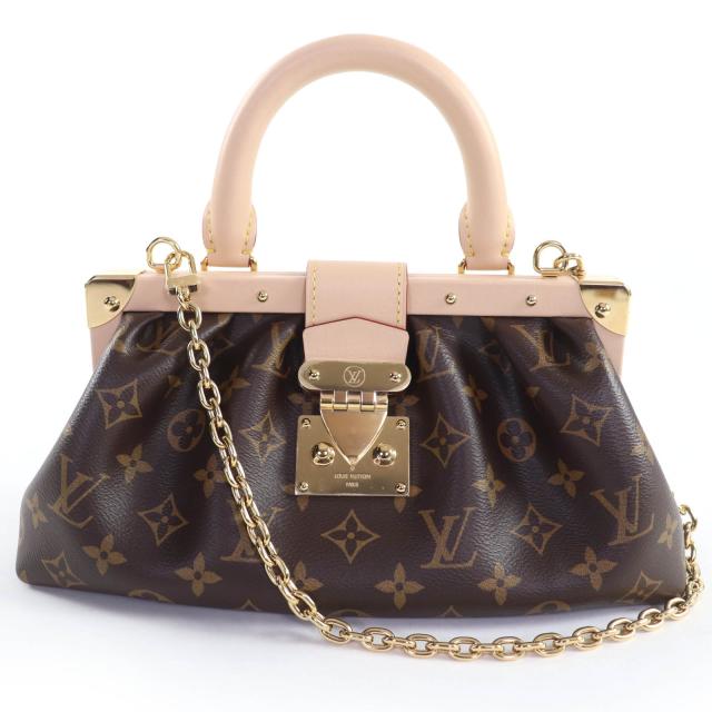 極美品☆LOUIS VUITTON ルイヴィトン M46544 モノグラムキャンバス モノグラムクラッチ チェーンショルダー付 ハンドバッグ 伊製
