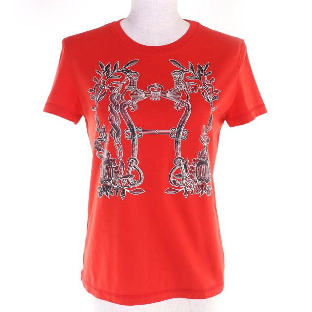極美品△HERMES エルメス 24SS 4E4629DA Della Cavalleria デッラ・カヴァッレリア コットン100％ クルーネック 半袖Ｔシャツ 34 正規品