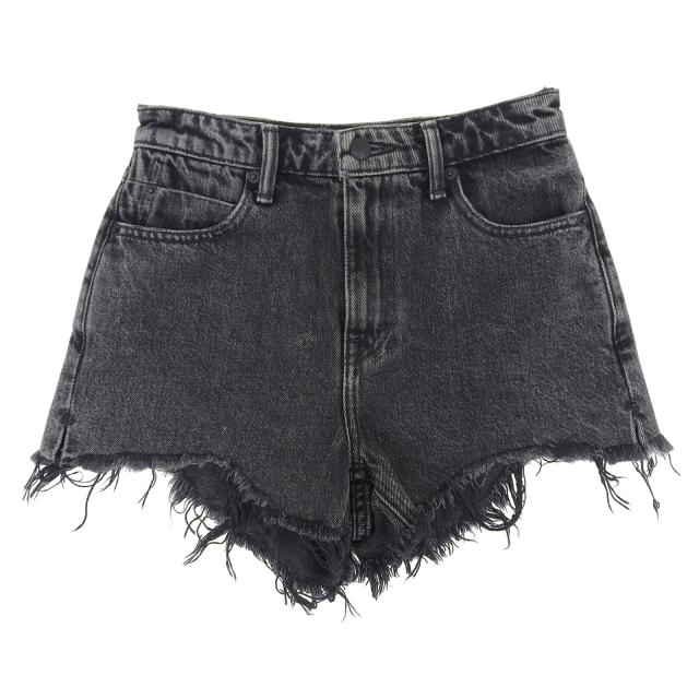 美品▲Alexander Wang アレキサンダーワン BITE High rise コットン カットオフ ショートパンツ ブラック 24 USA製 正規品 レディース