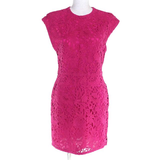 未使用品△VALENTINO ヴァレンティノ 2021年製 VB0VAVU03QG コットン エンブロイダリーレース ノースリーブ ドレス ワンピース 正規品 40