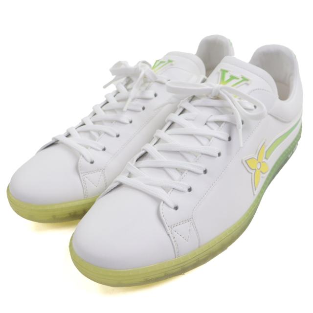 極美品▼LOUIS VUITTON ルイヴィトン ルクセンブルグ サモトラケ ライン レザー ローカットスニーカー ホワイト 10 箱・保存袋付 メンズ