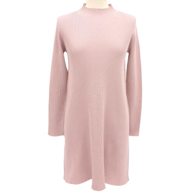 極美品▲CFCL シーエフシーエル CF006KN212RHM リブ編み ハイネック 長袖 ニットワンピース ピンク 1 日本製 レディース