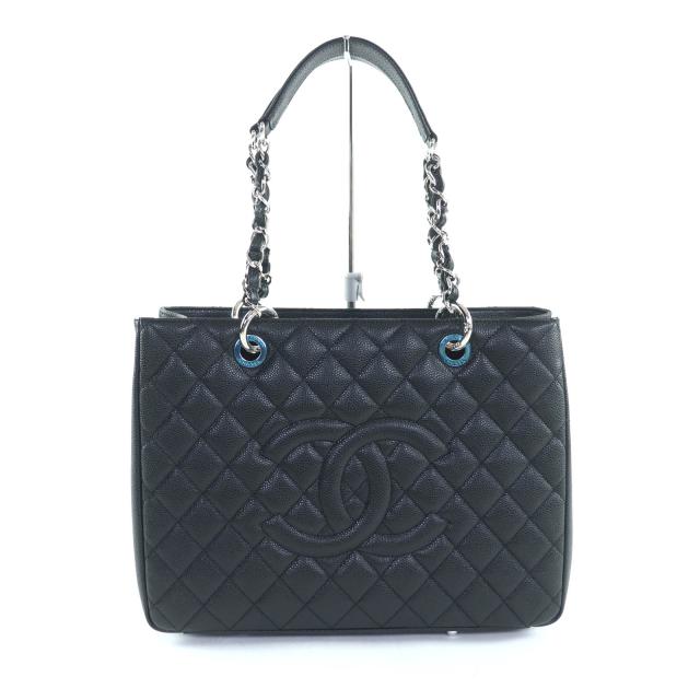 未使用品★CHANEL シャネル A50995 マトラッセ ココマーク キャビアスキン GST トートバッグ ブラック シルバー金具 保存袋付 イタリア製