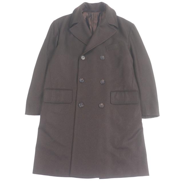 極美品□KITON キートン カシミヤ ビキューナ ダブルブレスト チェスターコート ロングコート ブラウン 48 イタリア製 正規品 メンズ
