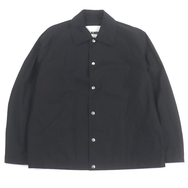 美品□JIL SANDER ジルサンダー 23SS J23BN0003 バックロゴプリント コーチジャケット ブルゾン ブラック 50 イタリア製 正規品 メンズ