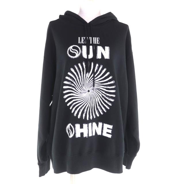 未使用品★Stella McCartney ステラマッカートニー 2023年製 6J0251 サンシャイン 袖ロゴ入り フーディ パーカー ブラック M 正規品